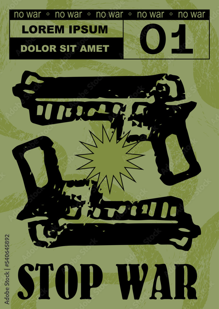 Vetor de Anti-nuclear war propaganda poster. No to War, Stop War. Set ...