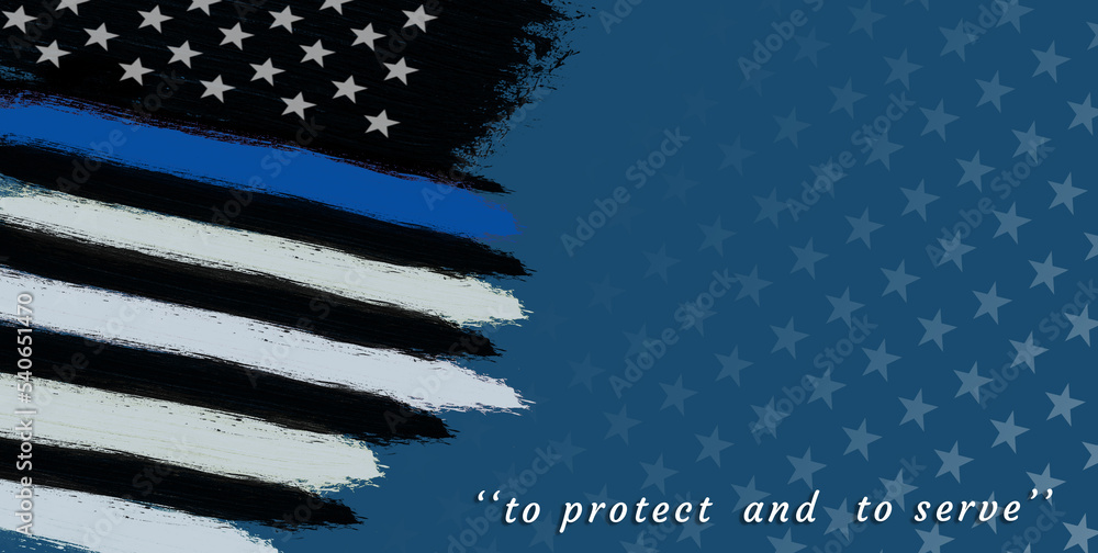 Thin Blue Line. USA flag. Peace Officers Memorial Day. Police Week ...