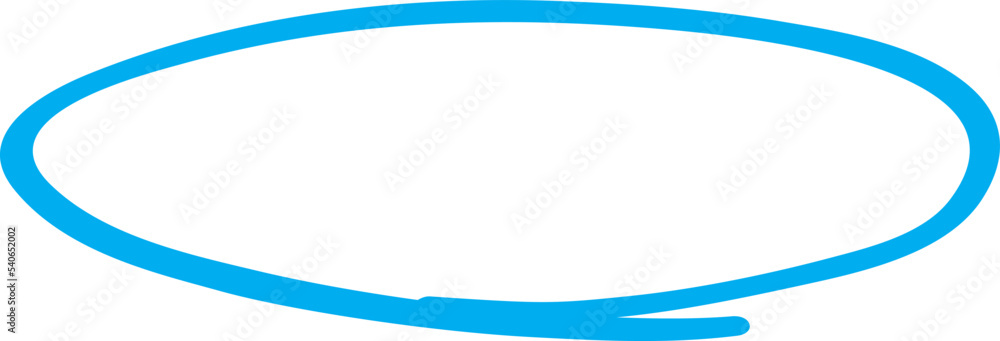 Blue circle, pen draw. Highlight hand drawing circle isolated on ...