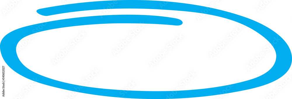 Blue circle, pen draw. Highlight hand drawing circle isolated on ...