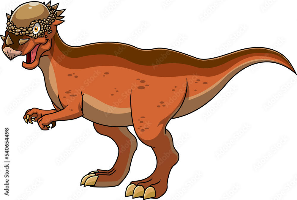 Pachycephalosaurus Dinosaur Cartoon Character. Hand Drawn Illustration ...