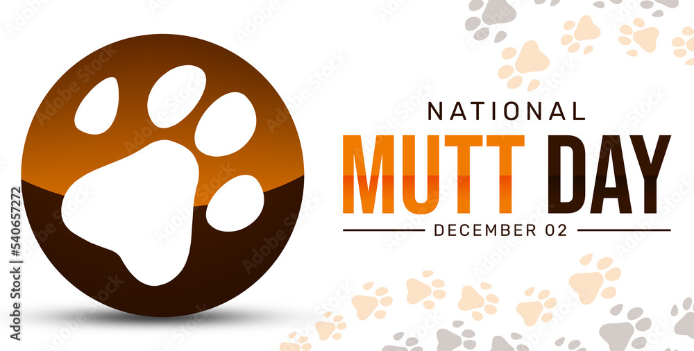 National Mutt Day Wallpaper Banner Design with Dog paw inside Circle in ...