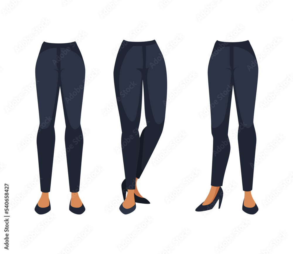 Office Woman Legs as Constructor and Creation Body Parts Vector Set ...