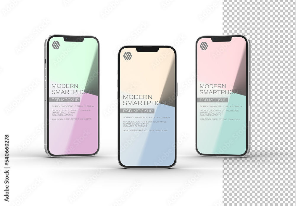 Mobile Phone Mockup On White Stock Template | Adobe Stock