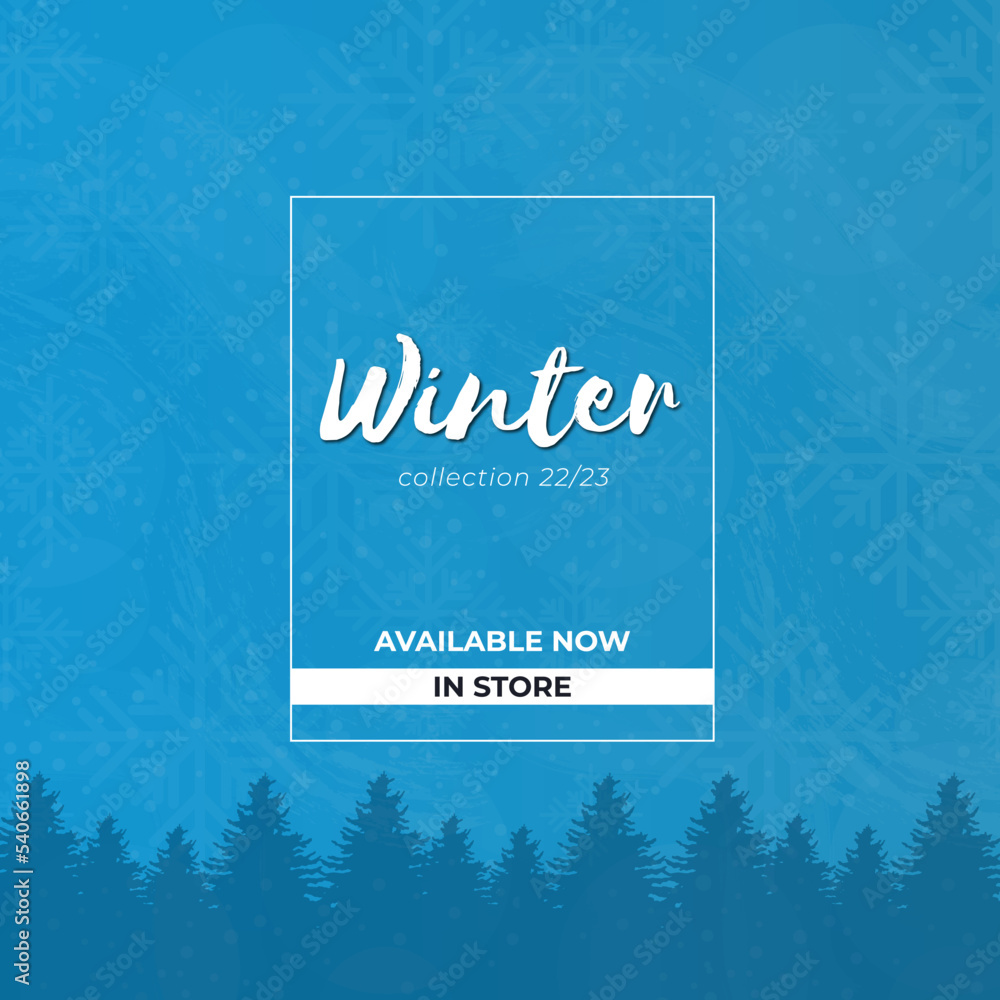 winter post, social media post design Stock Vector | Adobe Stock