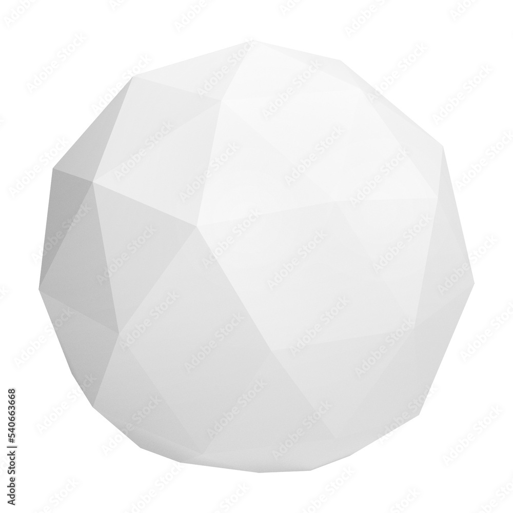White dodecahedron Sphere isolated. Sphere mockup. 3d illustration ...