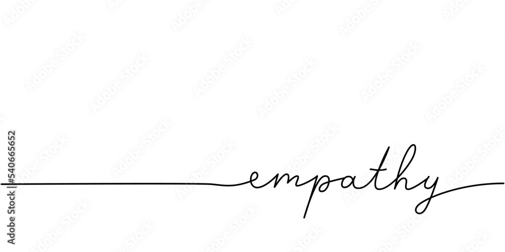 Empathy word - continuous one line with word. Minimalistic drawing of ...