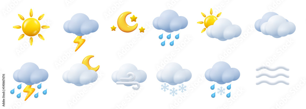 Weather conditions and various forecast icons. Isolated sunshine and ...