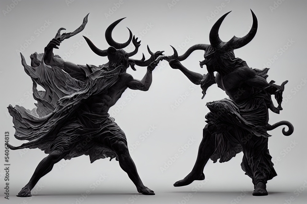Devil and God Fight Evil Demon Battle - Digital Art, 3D Render, Concept ...