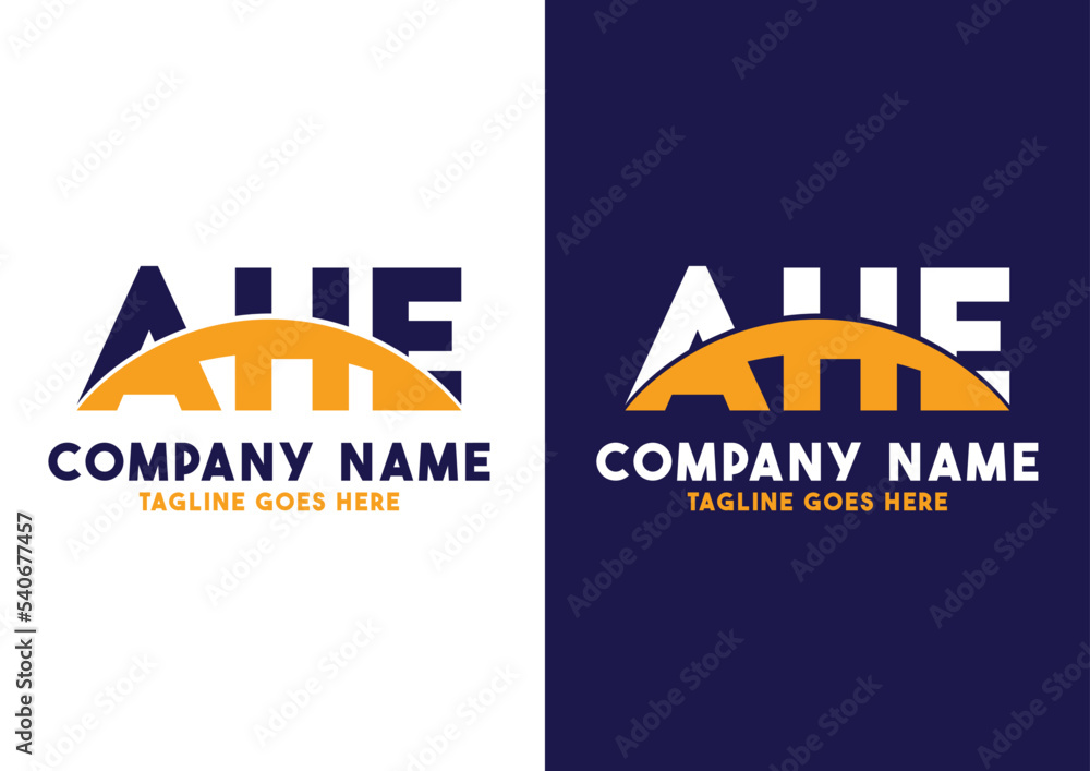 Letter AHE logo design vector template, AHE logo Stock Vector | Adobe Stock