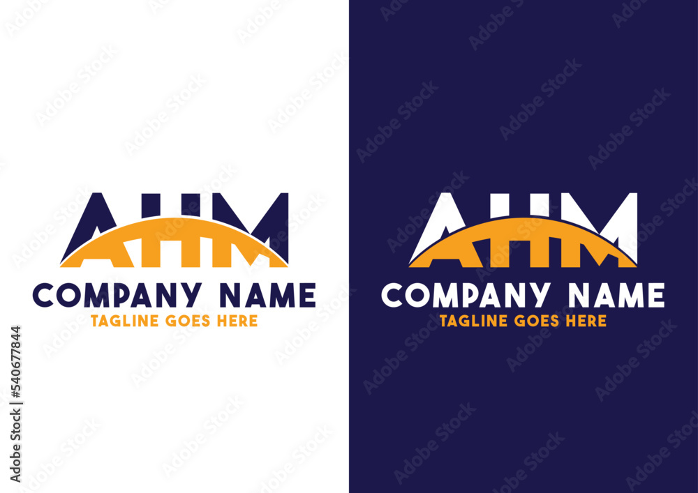 Letter AHM logo design vector template, AHM logo Stock Vector | Adobe Stock