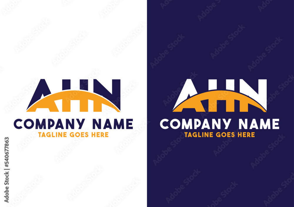 Letter AHN logo design vector template, AHN logo Stock Vector | Adobe Stock