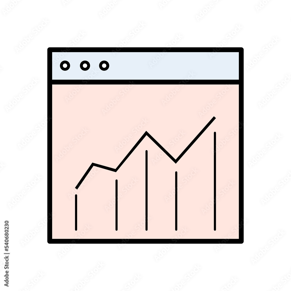 Website With Chart Line Icon Diagram Network Setting Statistics Infographics Bar Pie