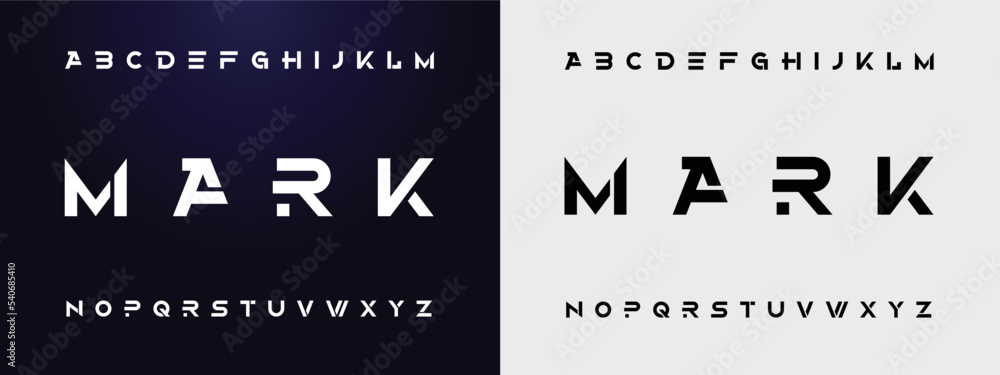 MARK Sports minimal tech font letter set. Luxury vector typeface for ...