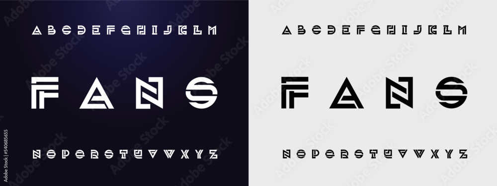 FANS Sports minimal tech font letter set. Luxury vector typeface for ...