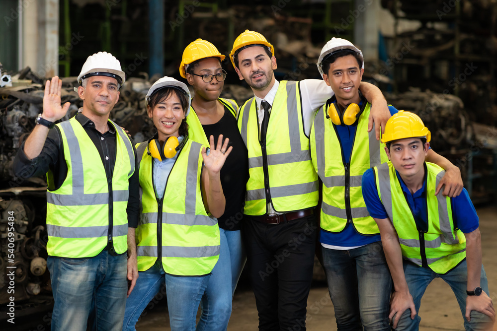 Unity and teamwork concept. team standing hands together. Professional ...