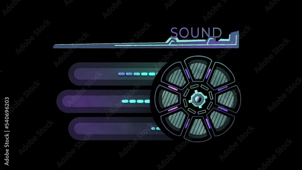 stylish futuristic sound, animated hud element in a sci fi setting with ...