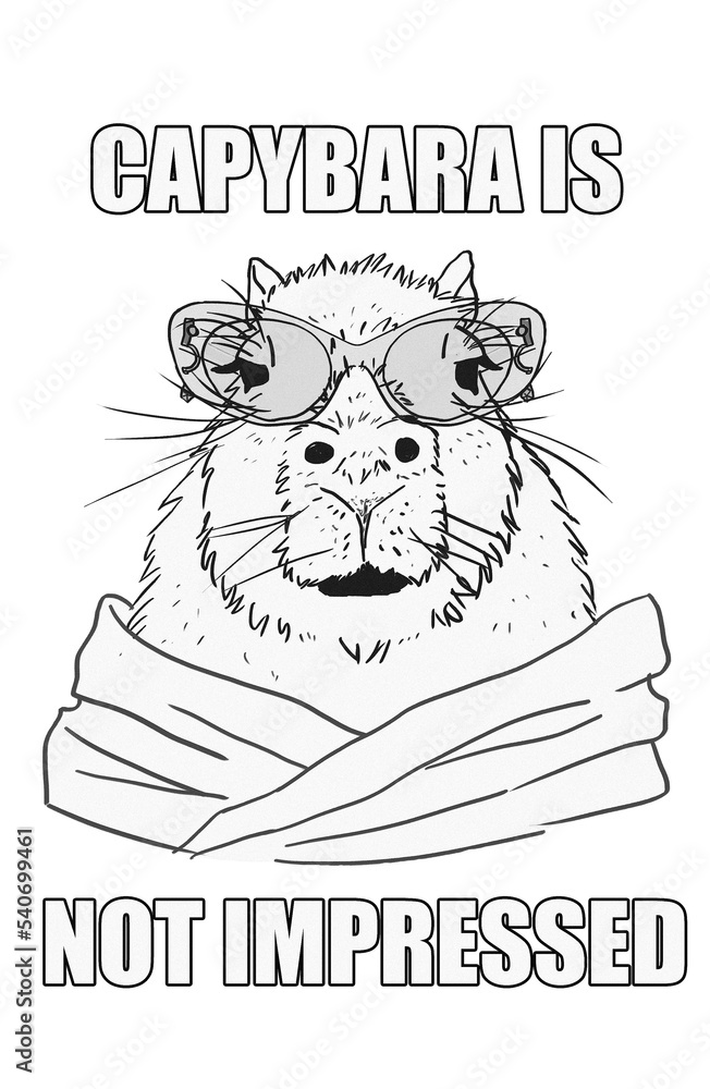 Funny Capybara Cute Meme Stock Illustration | Adobe Stock