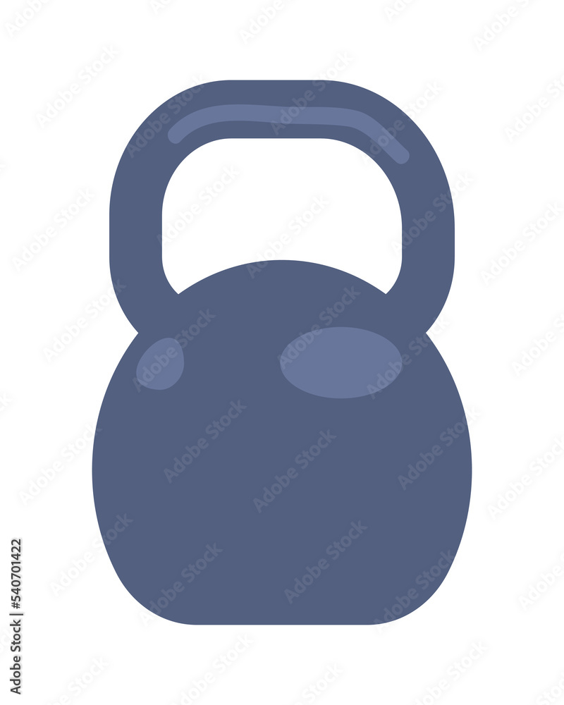 Kettlebell semi flat color vector object. Sports inventory. Editable ...
