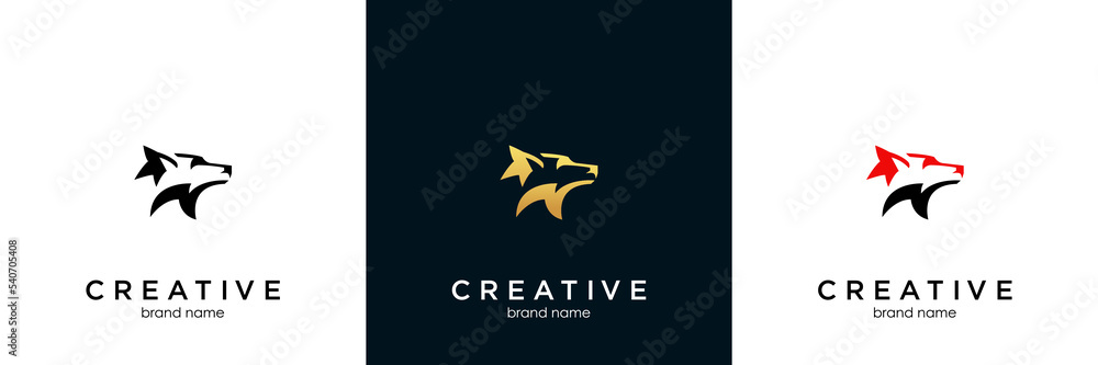 black wolf logo vector illustration, Design element for logo, poster ...