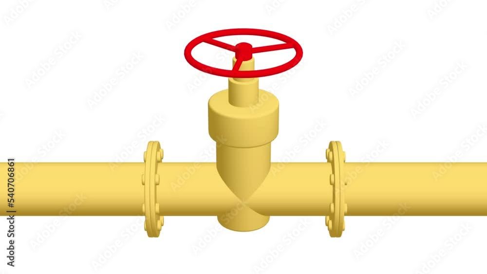 Vidéo Stock Red valve on the main gas pipeline. Industrial faucet for ...