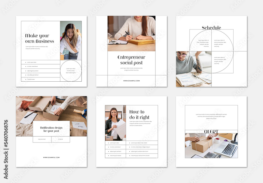 Organized Social Media Layouts For Home Business Owners Stock Template ...