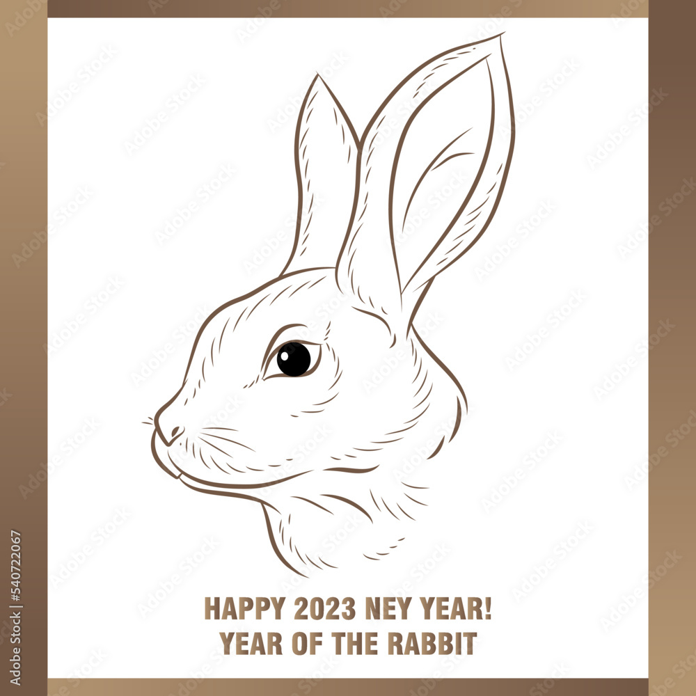 The rabbit is a symbol of the Chinese New Year 2023. Holiday card ...