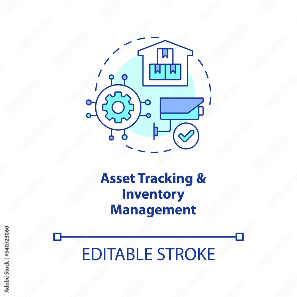 IoT technologies concept icon. Asset tracking. Inventory management ...