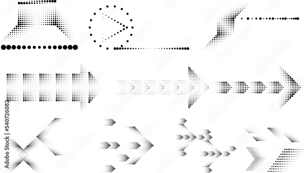 Linear halftone dots .Design elements for posters, social media ...
