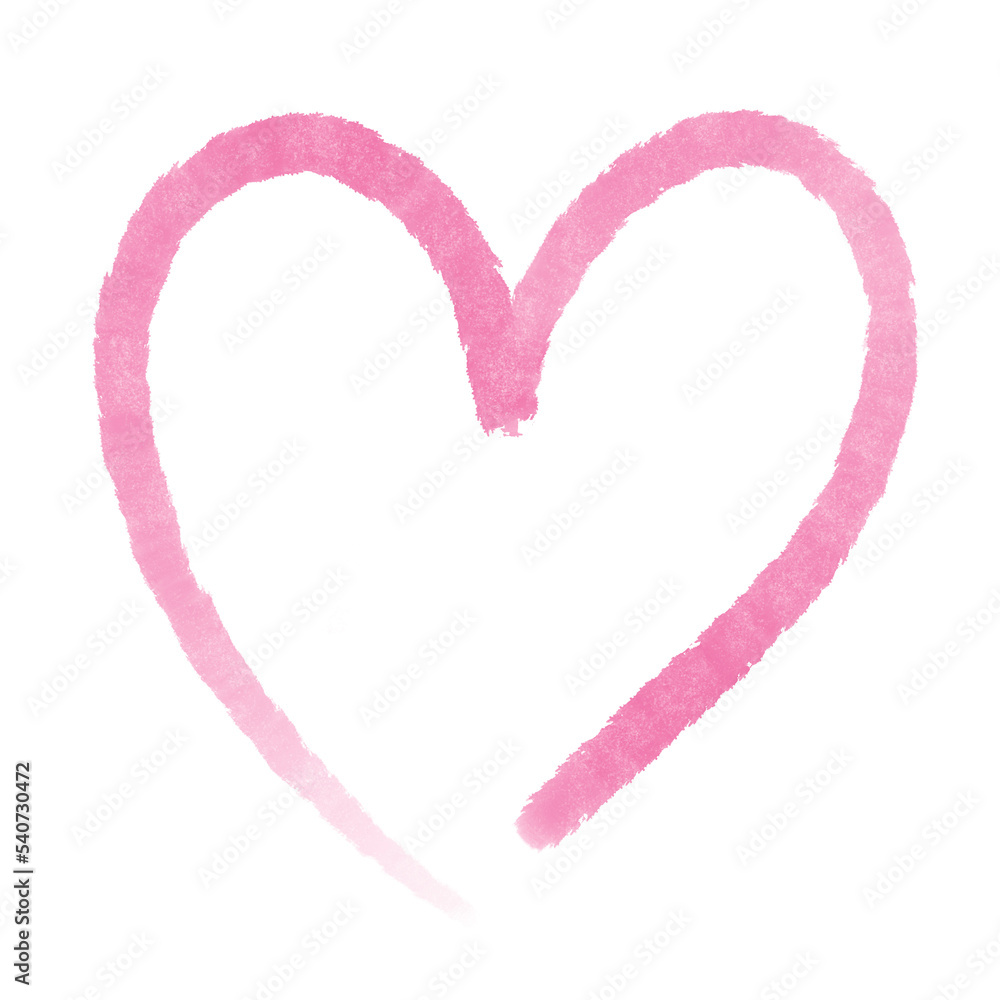 Textured pink heart, transparent illustrated doodle. Stock Illustration ...