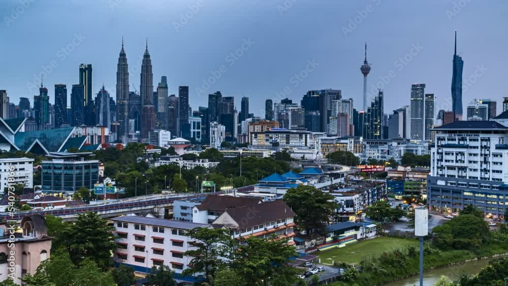 Petronas KLCC Twin Tower building with the color of Petronas GP ...