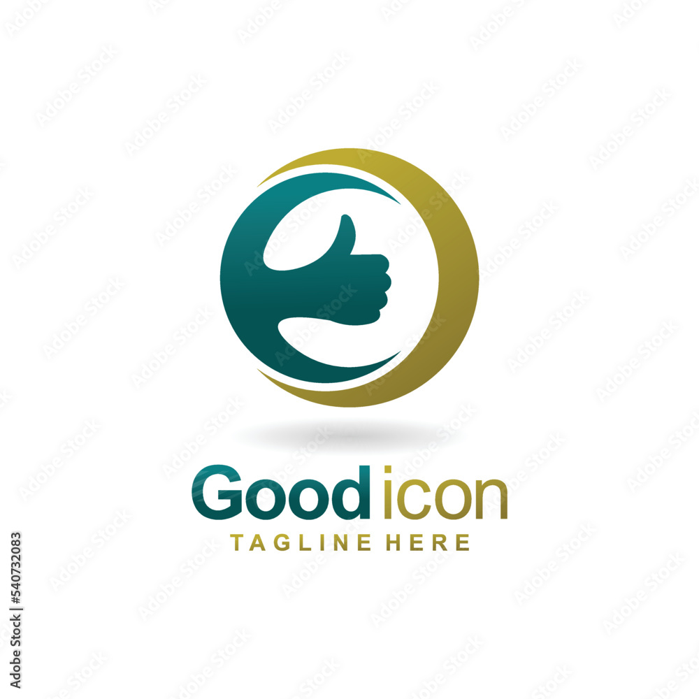 good icon logo with hand concept เวกเตอร์สต็อก | Adobe Stock