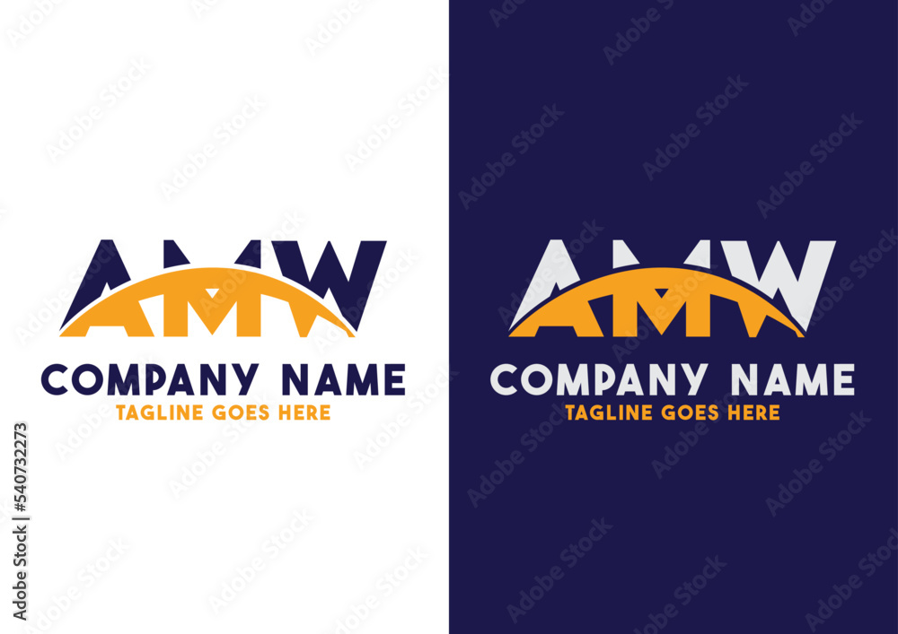Letter AMW logo design vector template, AMW logo Stock Vector | Adobe Stock