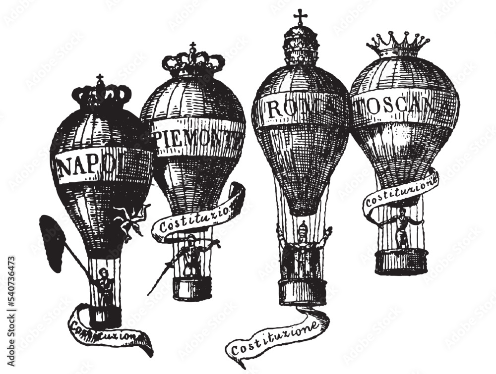 Vintage Transportation. Passenger Aircraft. Balloon, Dirigible or ...