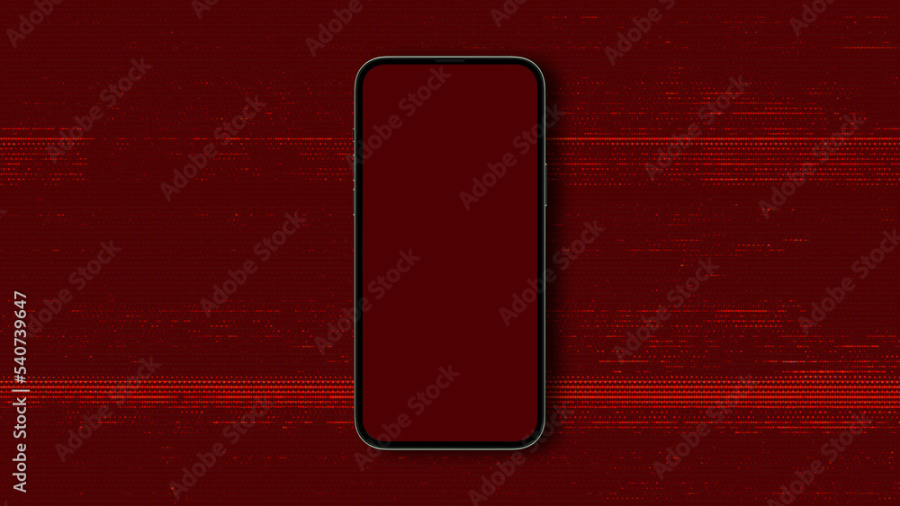 Blank Smartphone mobile screen on Glitch noise static television VFX ...
