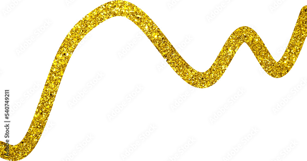 Gold glitter wave line. Stock Illustration | Adobe Stock