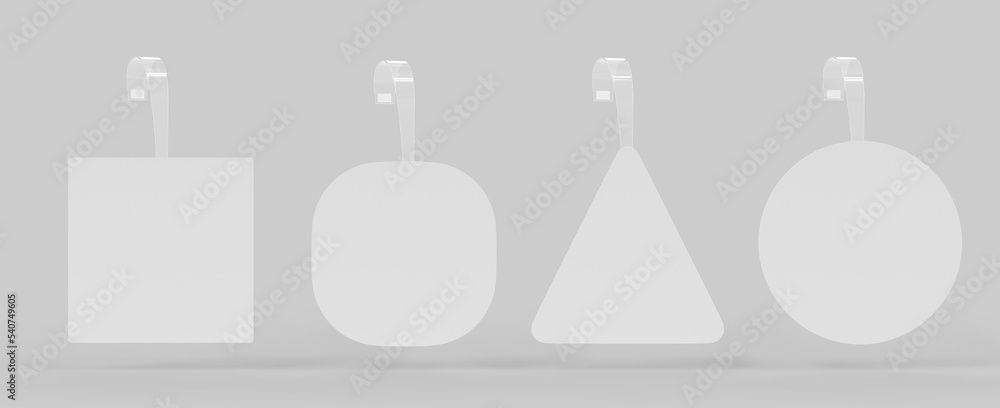 Advertising wobblers mockup set, 3d render. Blank price pop up tags ...