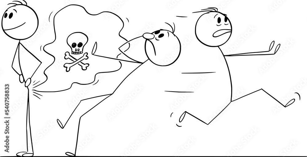 Person Farting, Panic Burst Around , Vector Cartoon Stick Figure ...