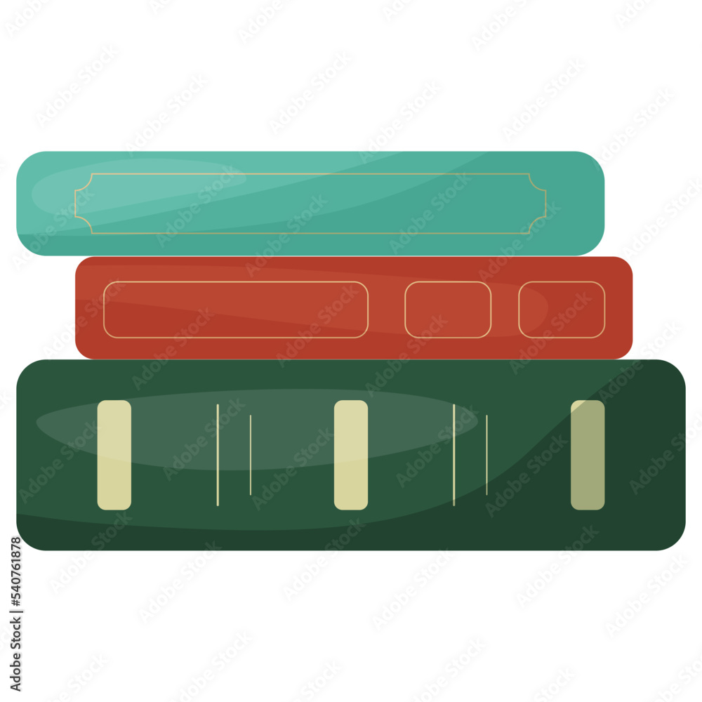 Stack of books, books standing horizontally isolated on a white ...