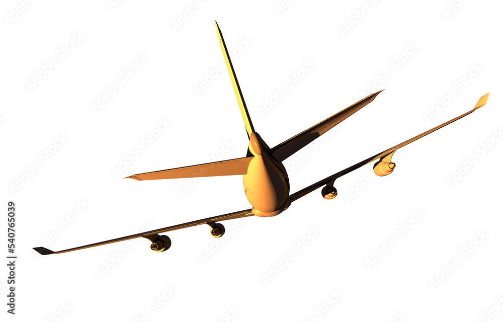 PNG Graphic of Airplane Rear View PNG. Sunset Illumination. Commercial ...
