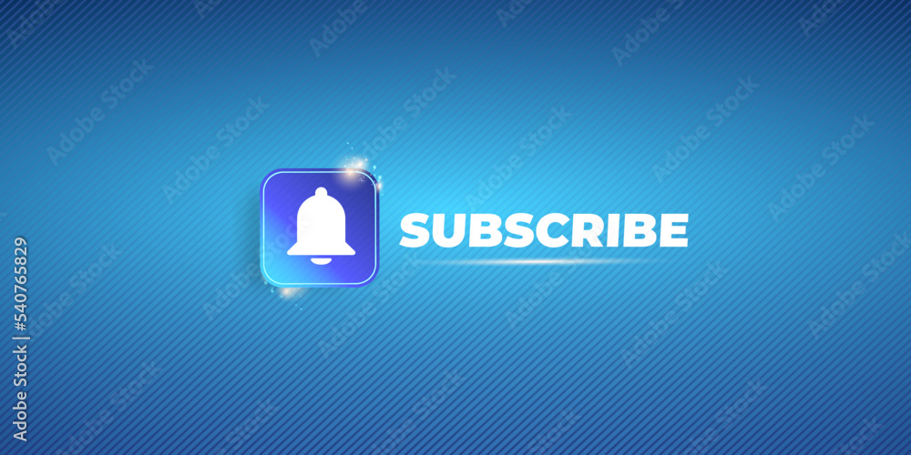 Vector subscribe now horizontal banner with ring bell and button on ...