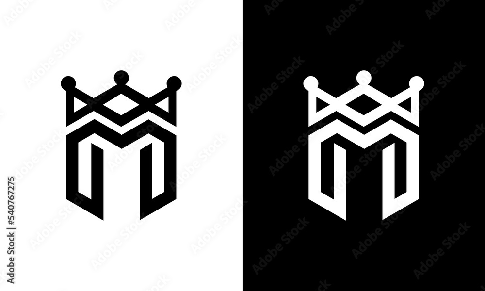 letter m crown abstract logo design Stock Vector | Adobe Stock
