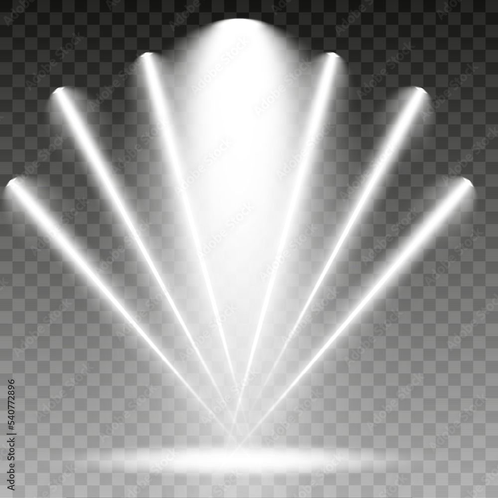 Light from a lamp or spotlight. Lighted scene. podium under the ...