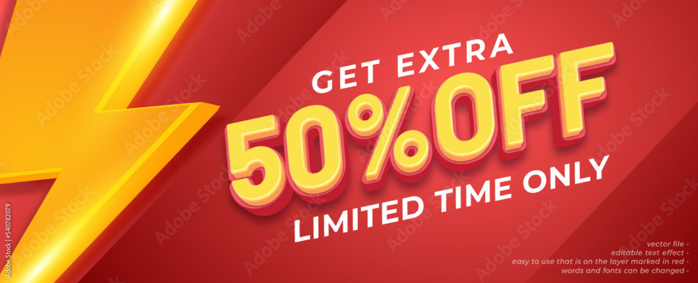 Realistic banner Special limited time get extra sale offer template ...