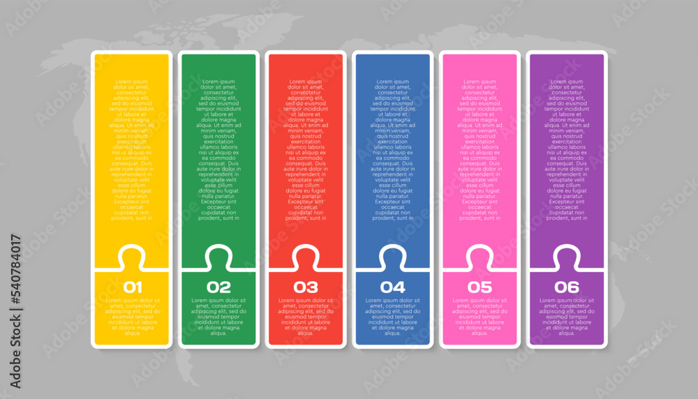Vector diagram infographic process on 6 steps Stock Vector | Adobe Stock