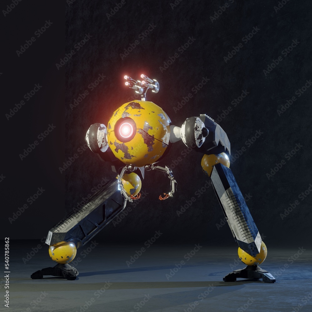 AI Robot looks cute on the outside But hide the laser gun ready to ...