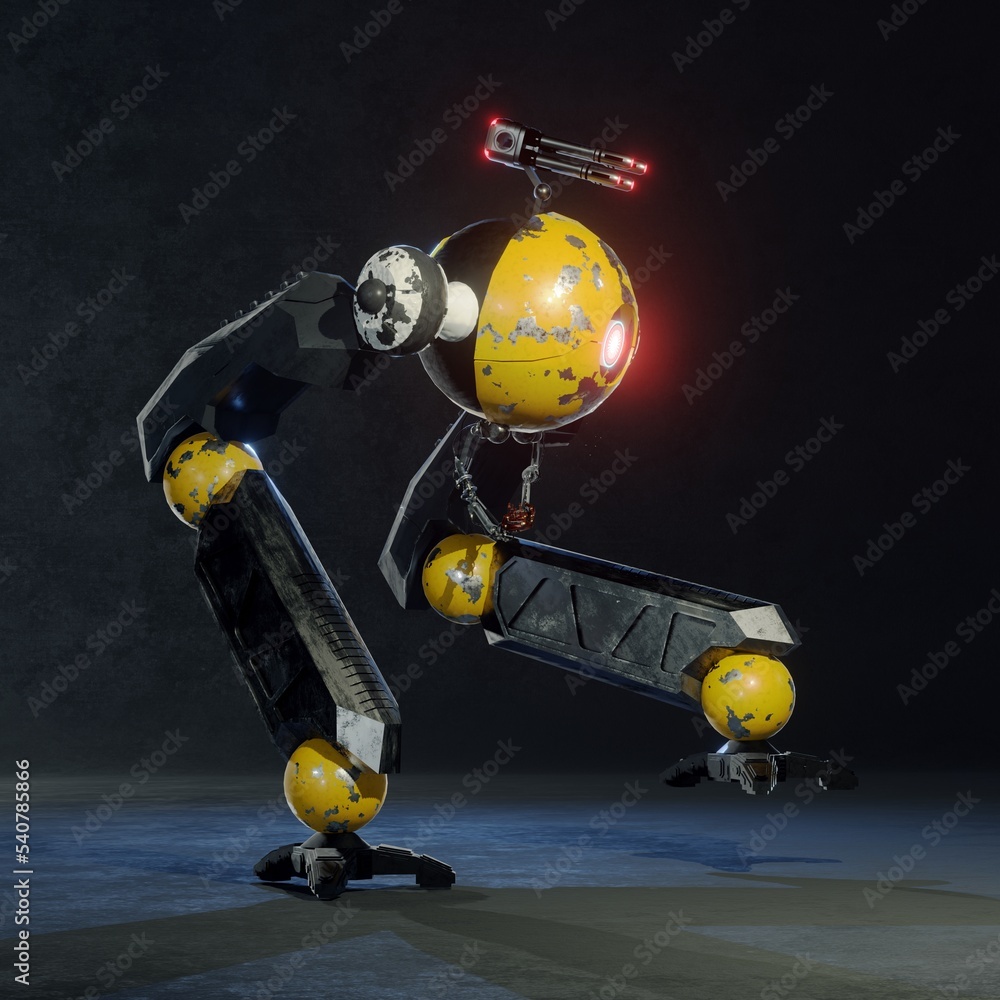 AI Robot looks cute on the outside But hide the laser gun ready to ...