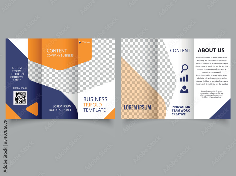 Professional Corporate trifold brochure. Business flyer design. Leaflet ...