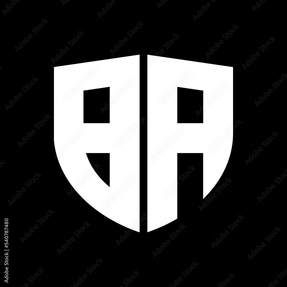 ba letter logo with black background. ba icon design with monogram ...