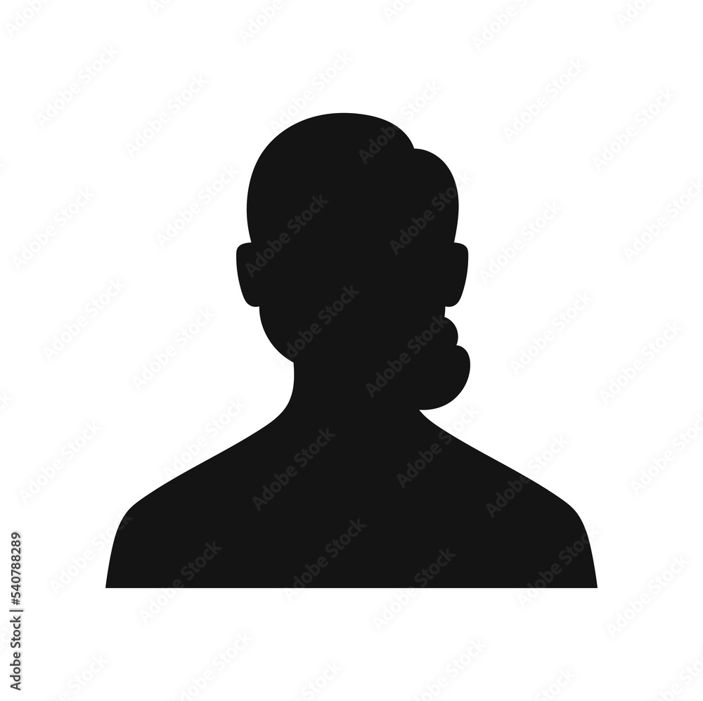 Female avatar silhouette, young woman face, placeholder photo. Vector ...